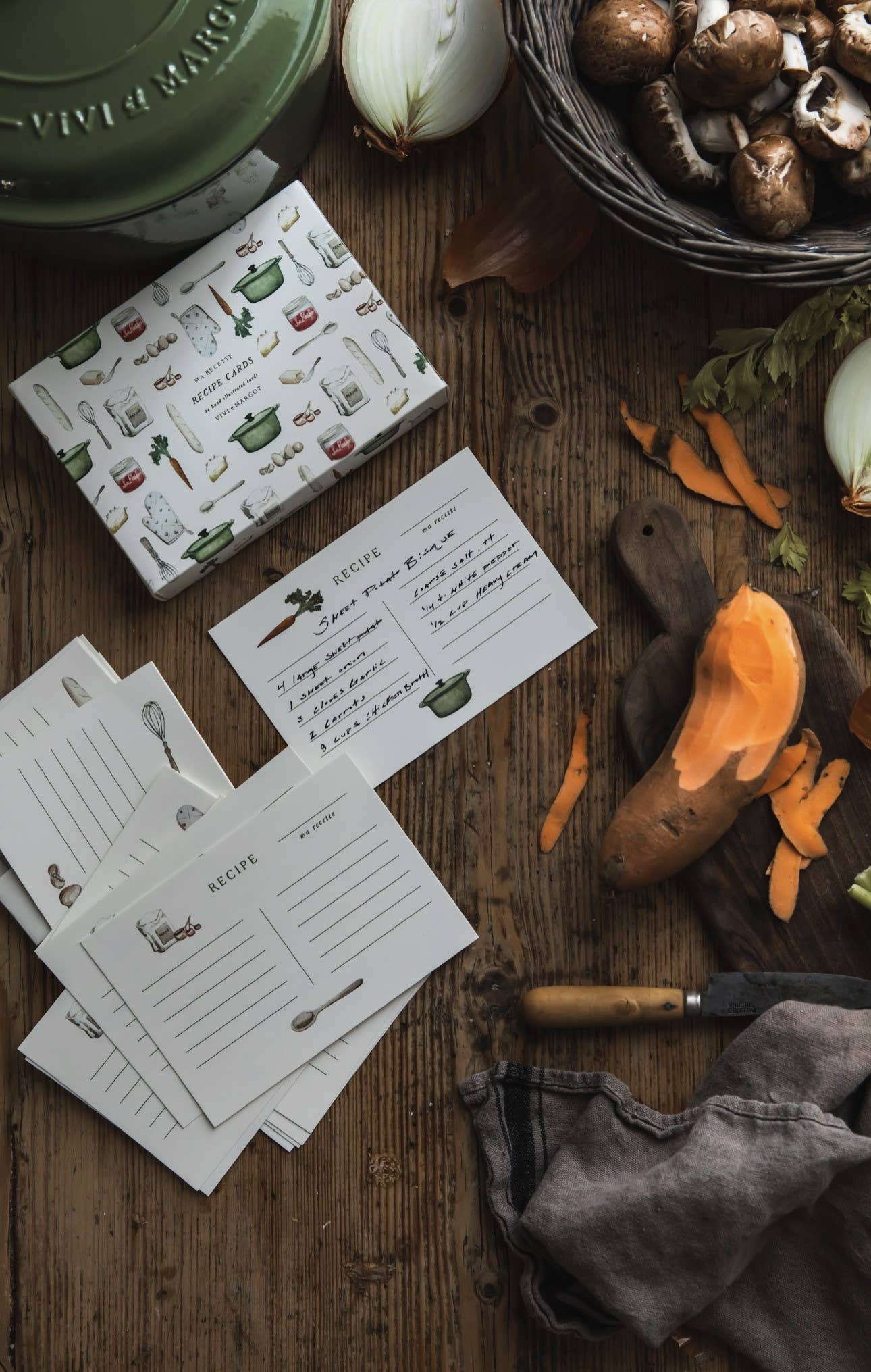 Hand Illustrated Recipe Card Box Set 24 – Made for Home