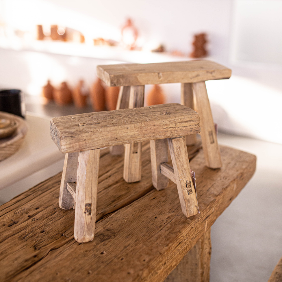 Vintage wood stools store